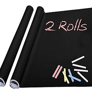 Chalkboard Paper 2 Rolls-Chalkboard Vinyl Sticker Wallpaper (17.4" x 78.7")