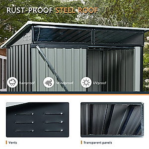 Storage Shed, 5X 3FT Outdoor Storage Shed,with Hinged Door Padlock Utility Tool Shed Storage House, for Backyard Garden Patio Lawn (Black)