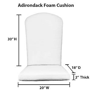 RSH Décor Outdoor Single Tempotest Foam Adirondack Chair Cushion Weather Resistant, (Classic Charcoal Grey)