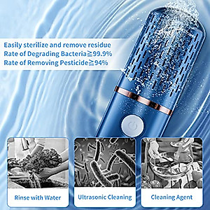 Heyjar Fruit and Vegetable Washing Machine, Fruit Cleaner Device,Fruit Purifier for with OH-ion Purification Technology for Cleaning Fruit,Vegetable,Rice,Tableware (Blue)