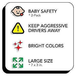EPIC Goods Baby On Board Sticker for Cars, Trucks, Vans [2-Pack] Safety Sign Decal for Kids, Heavy-Duty Waterproof Bumper Sticker - Skateboarding, BMX, Baby Shower Registry Gift (White/Red - Stickers)