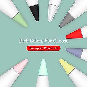 HappyCover Compatible with Apple Pencil Tips, Professional Liquid Silicone Nibs Cover Replacement for 1st & 2nd Gen, Writing Anti-Slip Protective Case for Apple iPad Pencil. (Black)