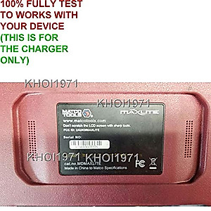 KHOI1971 Wall Charger AC Adapter Compatible with Matco Tools MaxLite MDMAXLITE car Scanner Diagnostic Tool Charger AC Adapter NOT Created or Sold by Matco Tools