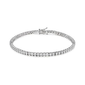 NYC Sterling 3MM Round Cubic Zirconia Classic Tennis Bracelet (rhodium-plated-brass)