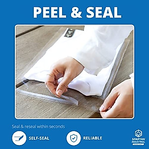 Spartan Industrial - (1000 Count) Crystal Clear Resealable Polypropylene Poly Bags for Packaging - Self Seal & Reinforced (12" X 15")