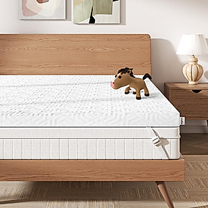 UniPon 3 Inch Gel Memory Foam Mattress Topper Twin, Medium Firm Foam Mattress Topper, Plush Foam Bed Topper for Pressure Relief, Removable Cover, CertiPUR-US Certified
