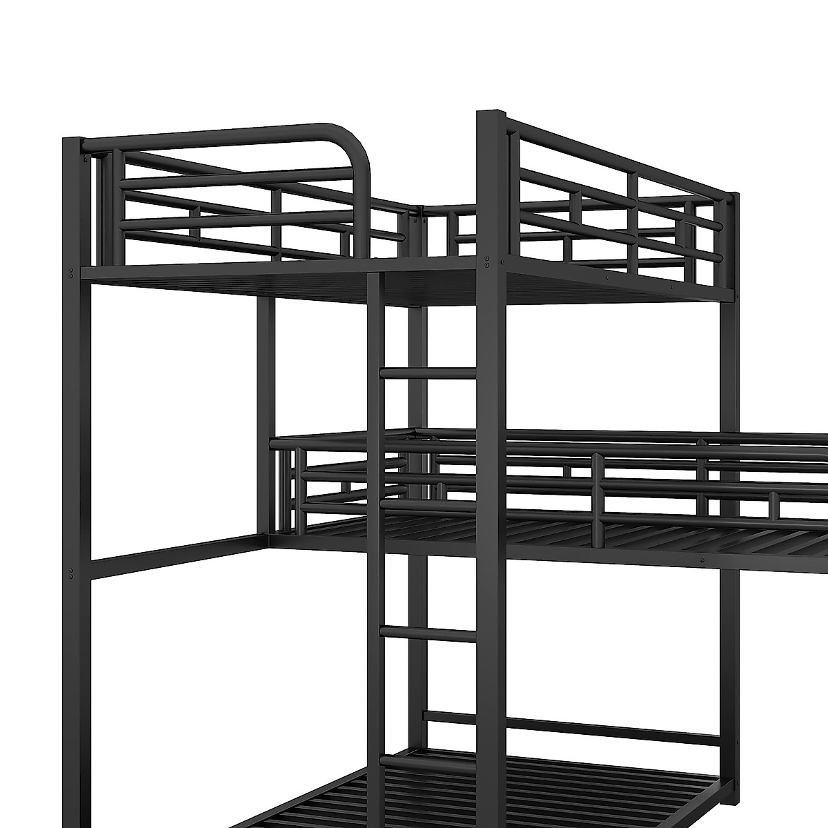 BIADNBZ Twin Size Triple Bunk Bed for Dorm Bedroom, Black