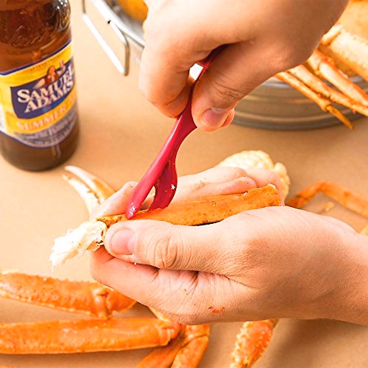 Hand Grasp Seafood Tools 12 Pieces Seafood Cracker for Crab, Lobster, Crawfish, Prawns and Shrimp, Easy Opener Shellfish Sheller Knife with Storage Bag