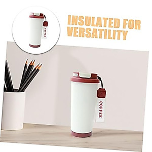 LABRIMP Sulated Stainless Steel Travel Cup Double-walled Straw Flip Lid Men's Women's Tumbler for Hot Tea Cold Iced Coffee Vacuum Insulated