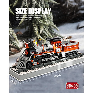 dOvOb Christmas Steam Train Building Kit with Train Track, Collectible Steam Locomotive Display Toys Set for Kids and Adult (853 PCS)