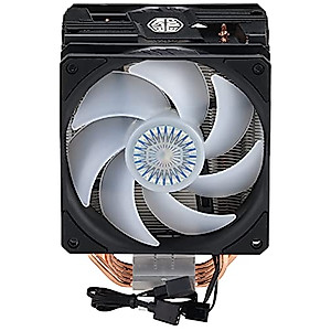 Cooler Master Hyper 212 LED Turbo ARGB CPU Air Cooler - Jet Black Aluminium Finish, 4 Continuous Direct Contact Heat Pipes with Fins, Dual SickleFlow 120 ARGB Fans, ARGB LED Controller - ARGB