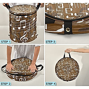 Music Pop Up Laundry Hamper With Lid Foldable Laundry Basket With Handles Collapsible Storage Basket Clothes Organizer for Travel Kids Room