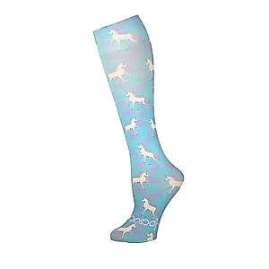 Hocsocx Magical Unicorns Unisex Performance Liner Socks, Moisture Wicking, Rash & Blister Protection for Field & Ice Hockey, Soccer, Skiing, Hiking, Boot Sock | Medium