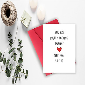 Funny Thank You Card for Best Friend, Humorous Motivational Card for Him Her, Encourage Birthday Card GIft for Colleague,Boyfriend,Girlfriend, You Are Pretty Awesome Card