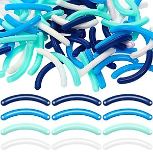 Mudder 80 Pieces Eyelash Curler Refills Pads Soft Curler Replacement Refills Pads for Universal Eyelash(White, Aqua Blue, Blue, Dark Blue)