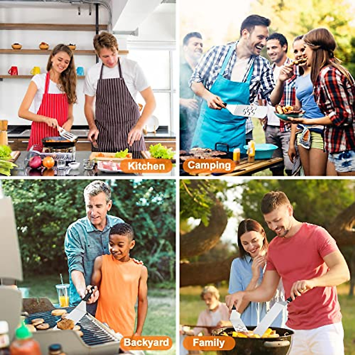 Blackstone Griddle Accessories Kit, 8pcs Flat Top Grill Accessories Set for Blackstone and Camp Chef, Spatula, Griddle Cleaning Kit & Carry Bag for Great for Outdoor BBQ & Teppanyaki and Camping