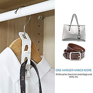Cascading Clothes Hanger Hooks,Space Saving Series Multi-Function Multi-Layer Cabinet Clothes Connection Folding Storage Clothes Rack Hanger Household Strong Load-Bearing Closet Hook (12pcs)