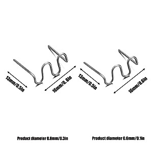 AccEncyc Hot Staples 400Pcs Plastic Welder Staples Plastic Welding Hot Staple Wave Staples for Car Bumpers Dashboards Lamp 0.8mm 0.6mm