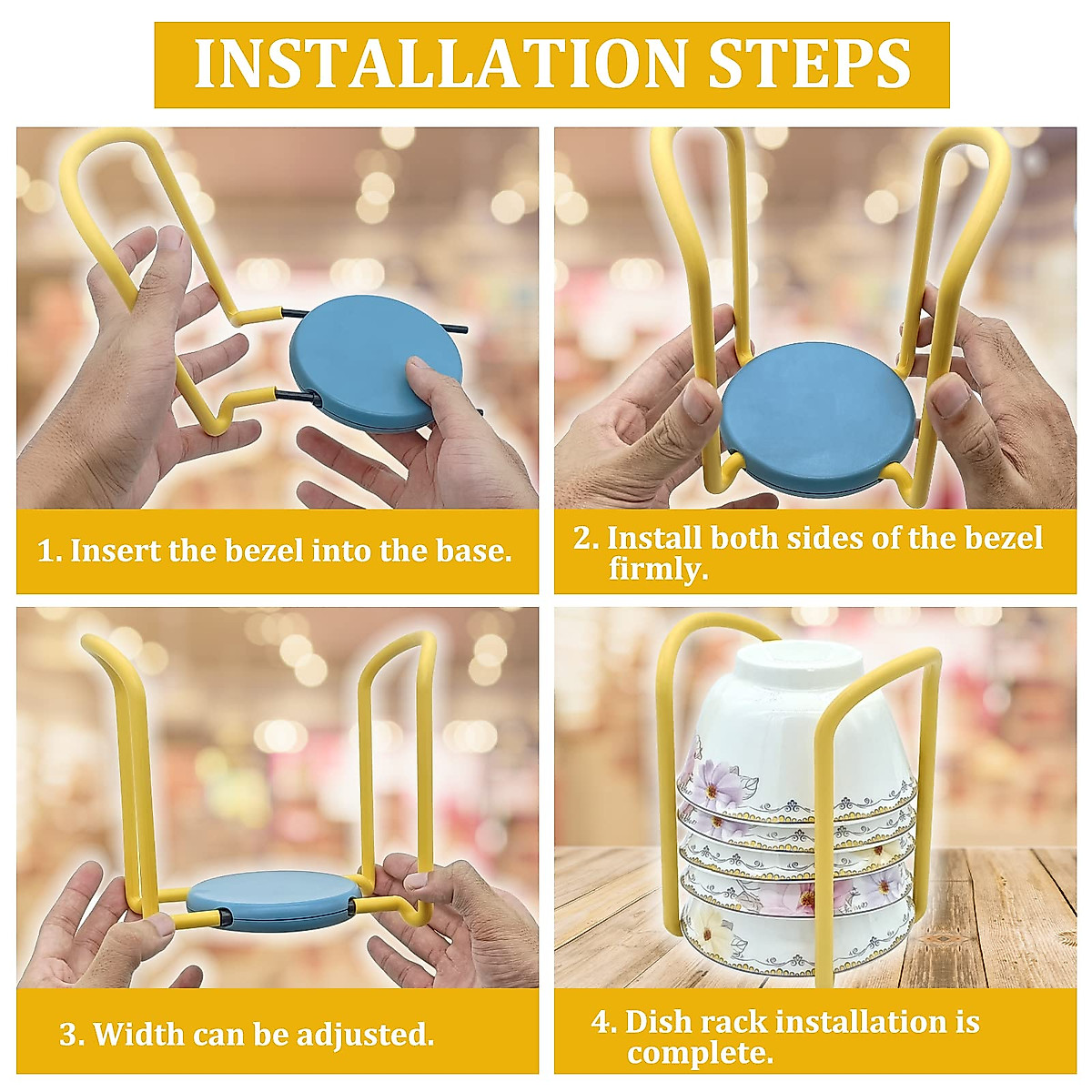 2 Pack Telescopic Tray Storage Rack, Retractable Dish Drying Rack, Multi-Functional Plates Cup Bowl Pot Pan Lid Storage Holder Organizer for Kitchen Counter Cabinet Drawer