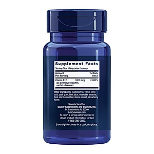 Life Extension B12 Elite - 1000mcg Vitamin B12 Supplement for Energy Metabolism, Brain and Nerve Health – Non-GMO, Vegetarian, Gluten-Free – Dissolvable and Chewable 60 Lozenges