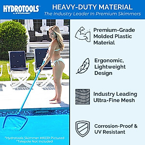 HYDROTOOLS By SWIMLINE 8005 Introductory Residential Leaf Skimmer Net Head Cleaner | For Swimming Pool Spa Fountain Pond Hot Tub | Leaves Bugs Debris Fine Cleaning Maintenance | Heavy Duty Extra Large