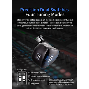 keephifi TRI Starriver in Ear Monitor Earbuds,Wired Earbuds Beryllium Dynamic Earphones+ Metal Titanium Diaphragm, Comfortable Wearing Ear Pressure Relief (Blue,3.5mm)