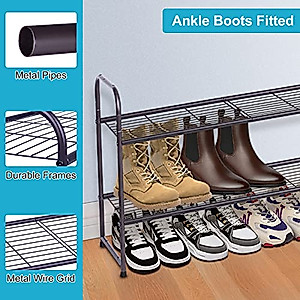 KEETDY Long 3 Tier Shoe Rack and 2-Tier Long Shoe Rack for Closet Entryway