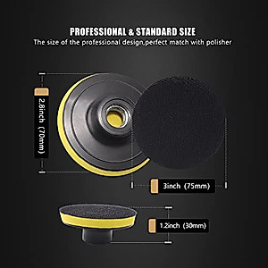 SPTA 3 Inch (75mm) Wool Buffer 3" Wool Buffing Pad Lambwool Wool Buffing polishing Pads, 6 Pcs Kit with Hook & Loop 5/8"-11 Thread Drill Adapter for Car Polishing and Buffing