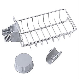 TraveT Rack Drain Storage Rack Drain Rack Free Punch Faucet Drain Rack Shelf Stainless Steel Adjustable Storage Household