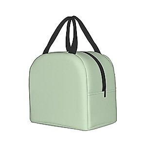 YvoneDBrownn Solid Sage Mint Green Matching Lunch Bag Cooler Bag Women Tote Bag Insulated Lunch Box Water-resistant Thermal for womenPicnicBoatingBeachFishingWork, Black, One Size
