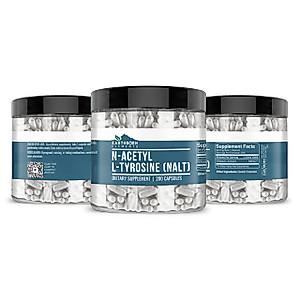 Earthborn Elements N-Acetyl L-Tyrosine (NALT) 200 Capsules, Pure & Undiluted, No Additives