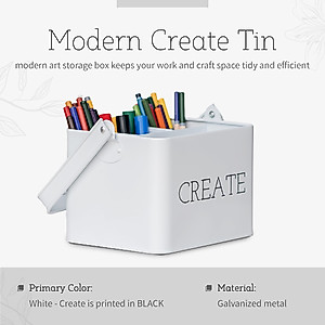 Lola Creates Craft Box - Art Bin Storage Container - Art Supply Organizer - Office Caddy - Pencil Organizer - Desk Marker Organizer - Craft Supplies Storage