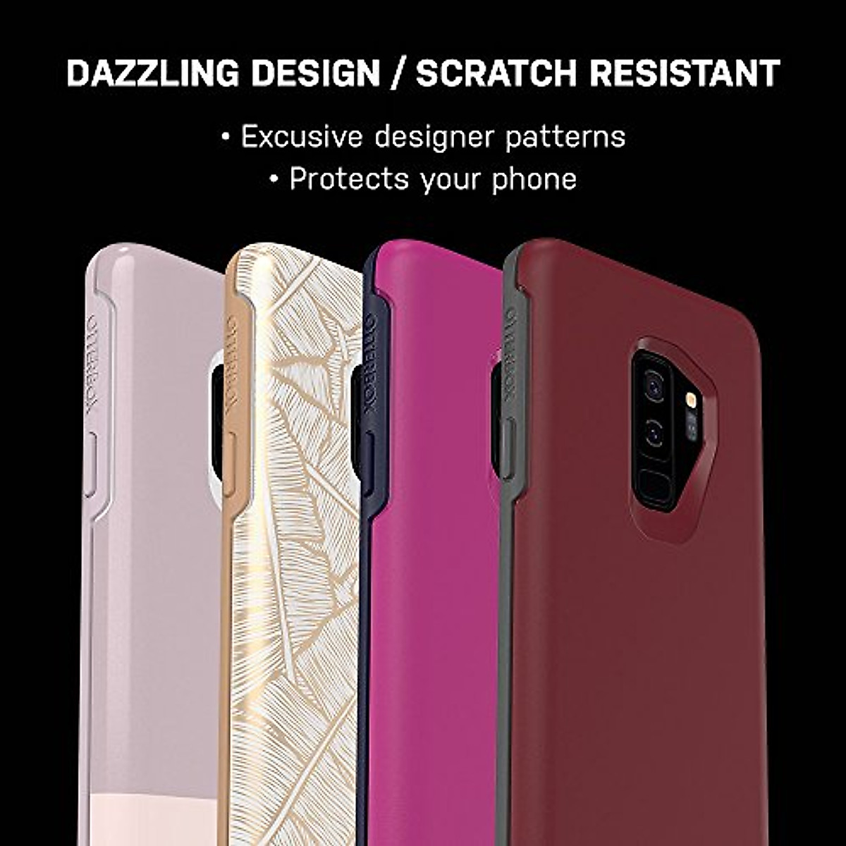 OtterBox SYMMETRY SERIES Case for Samsung Galaxy S9+ - Retail Packaging - Polycarbonate Synthetic rubber,Lightweight, BLACK