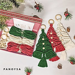 3 in 1 Macrame kit Adult Beginner: 3 DIY Christmas Macrame Tree, Crafts for Adults, Macrame Cord 3mm, Boho Christmas Decor, Macrame Kits for Adults with Written Instructions and Video Tutorials