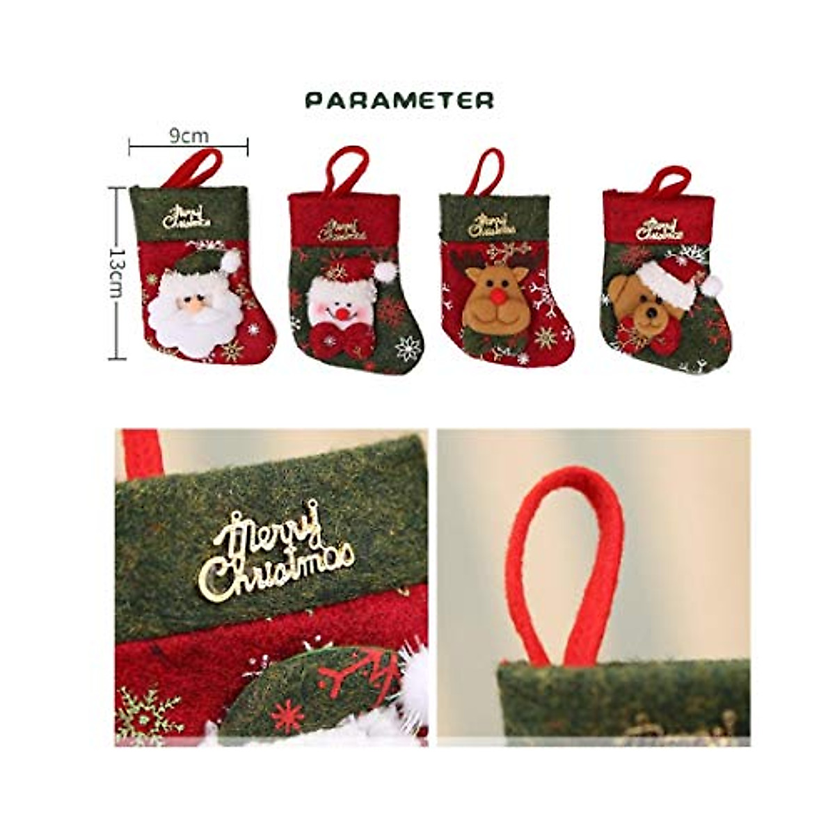 4 Pack of Christmas Cutlery Set, Snowman Santa Moose Knife and Fork Bag Cover Flatware Silverware Holders Xmas New Year Party Table Decoration Ornaments Socks