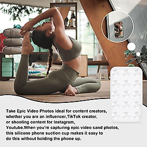 BOXOB Silicone Suction Cup Phone Holders, Double Sided Suction Cup Multipurpose Rectangle Phone Suction Mount for Car Mini Suction Cup Mat for Mobile Power Mobile Phones (White)