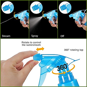 8 Oz Empty Plastic Spray Bottles with Adjustable Nozzle - Durable Trigger Sprayer with Mist & Stream Modes - Refillable Sprayer for Taming Hair, Hair styling, Watering Plants, Showering Pets - 4 Pack