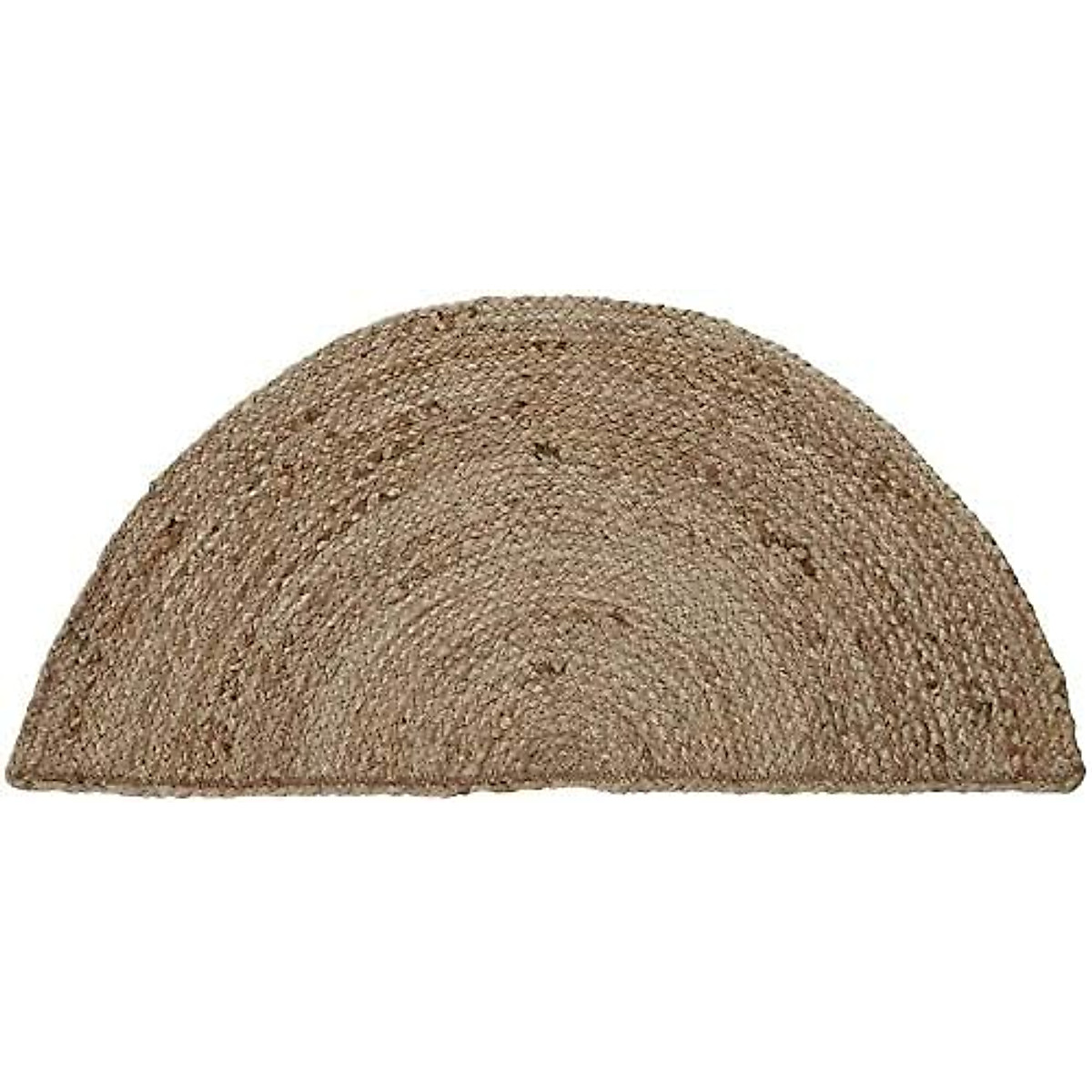 NAND NANDINI Indian Handmade Natural Jute Front Door Rug Outdoor Welcome Mat Half Circle Jute Rug Front Door Entry Mat Coastal Farmhouse Flooring Outside Pathway Patio Stairs Doormat (Beige 1)