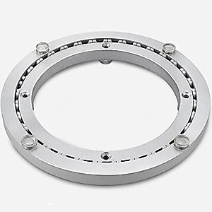 Steel Lazy Susan Bearing(Ø25-80 Cm), Turntable Base Bearing,12 Inch Heavy Duty Steel Lazy Susan Bearing,Round Swivel Plate For Glass, Granite Or Wood Kitchen Ding Table (Color : Silver, Size : 350m