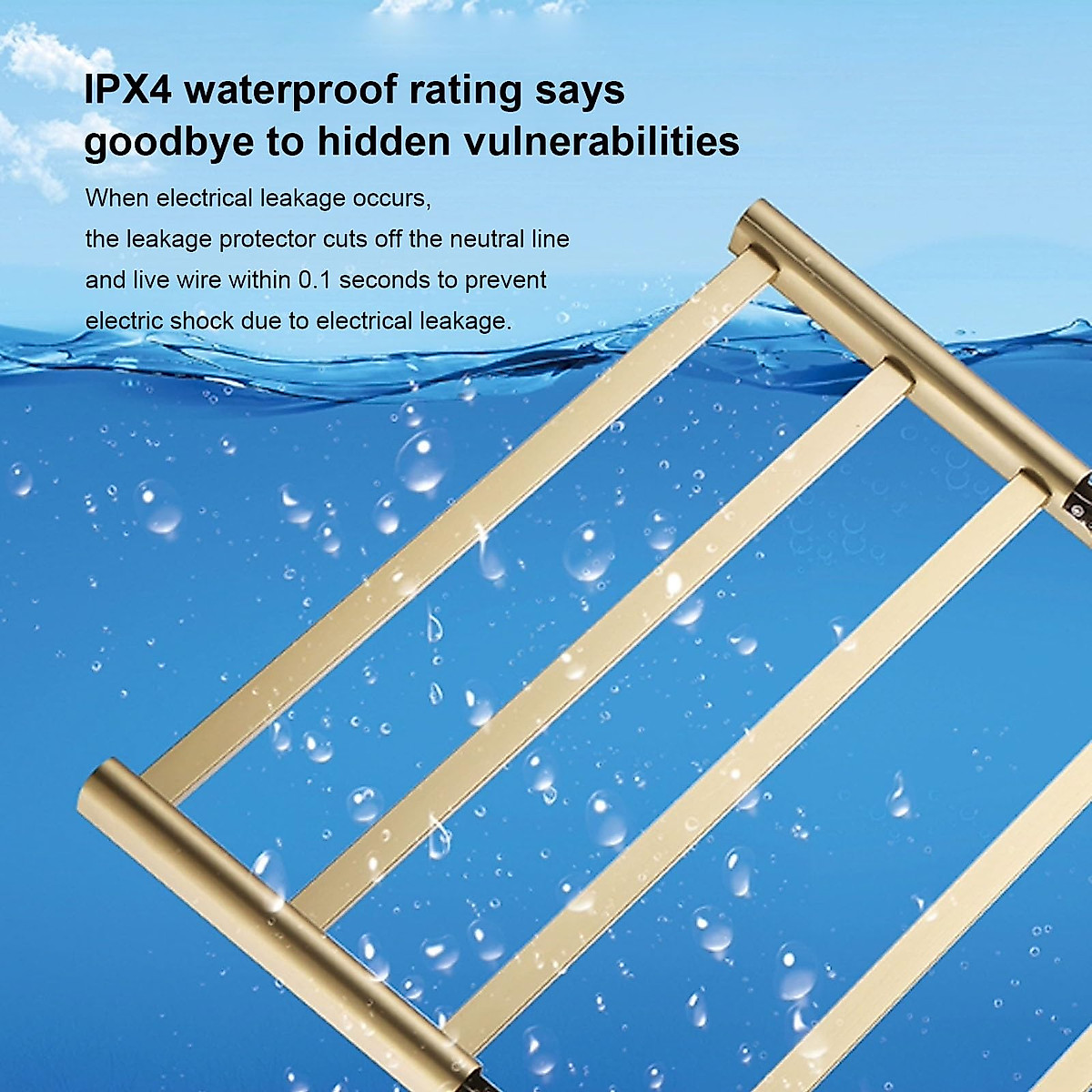 Bathroom Wall Heater,The top can be Folded 90°,Wall Mounted Towel Rack,304 Stainless Steel Heated Towel Rail,Bathroom Wall Mounted Towel Rack,Suitable for Bathroom, Kitchen (Color : Black)