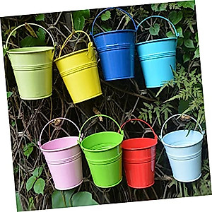 Yardwe Flower Bed Decor Basket Decor Fence Decor 10pcs Bucket Planter Balcony Bucket Hanging Flower Buckets Hanging Flower Pots Garden Hanging Bucket Balcony Hanging Bucket Flowerpot Drum
