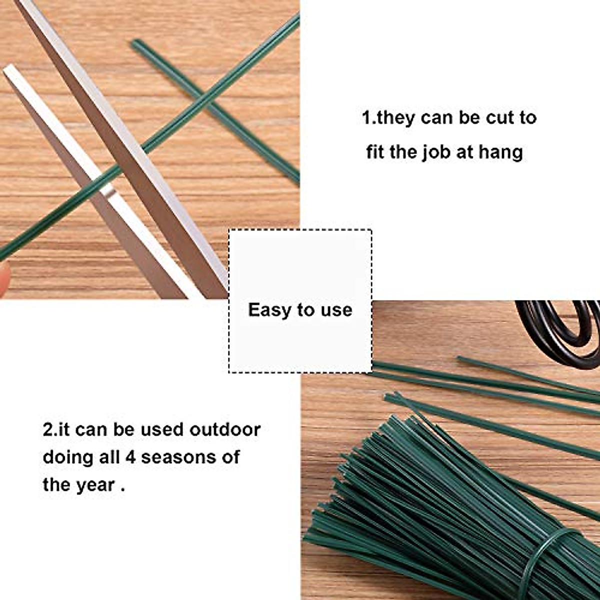 WILLBOND 200 Pieces 4.72 in Wire Twist Flexible Plant Ties, Nose Clips Nose Bridge Bracket DIY Wire, Garden Plant Twist Tie Plastic Garden Plant Support (Green)