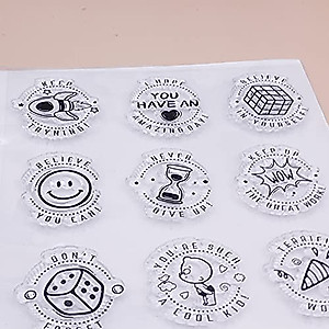 ljhnba Exquisite Encourage Silicone Clear Stamp Small Pattern Background Rubber Seal Transparent Stamper for DIY Scrapbooking Transparent Stamper for Card Making