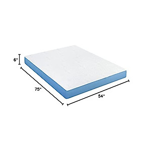 Oleesleep 6 Inch Ventilated Gel Infused Memory Foam Mattress, CertiPUR-US Certified, Blue, Full
