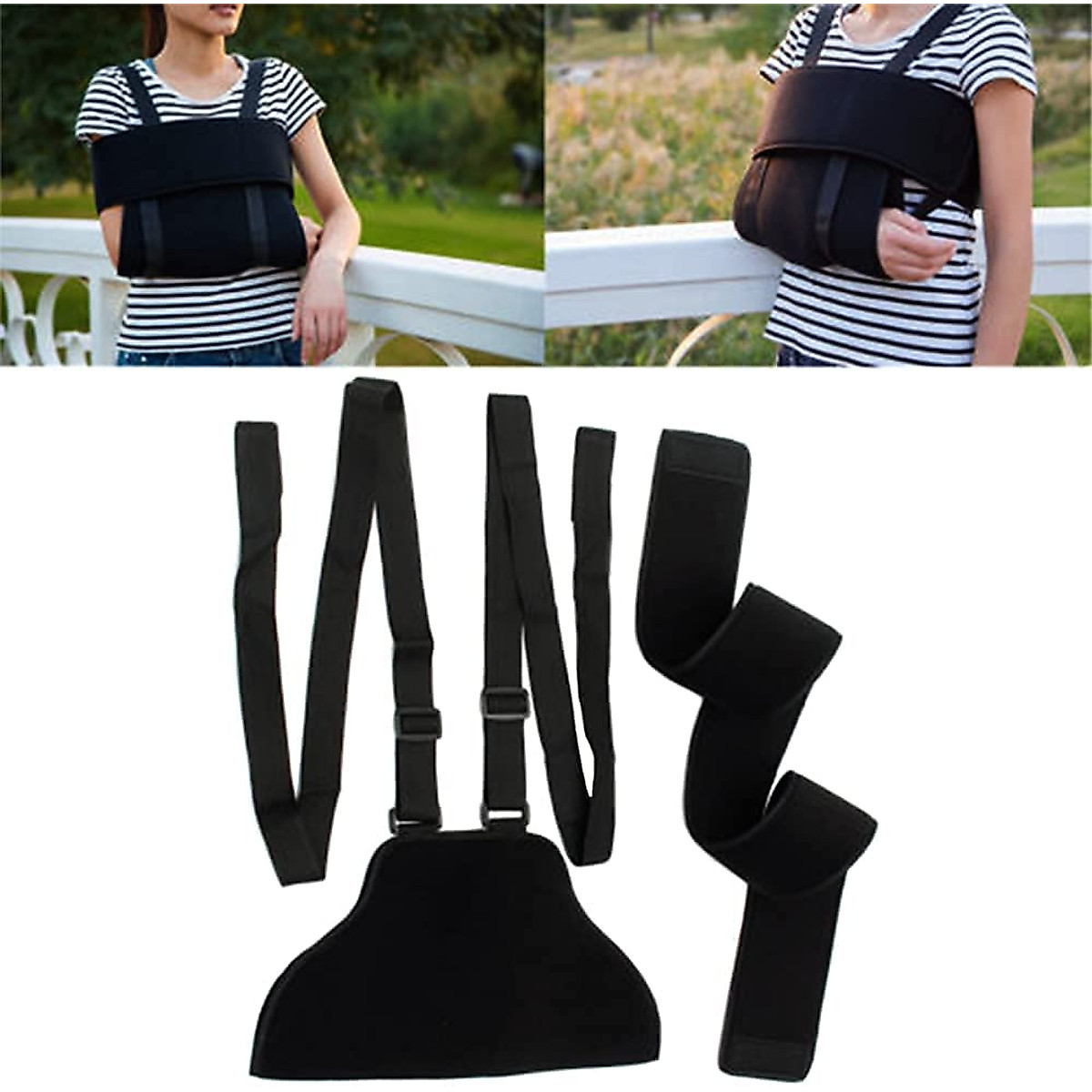 QIANMEI Fixed Elbow Brace Shoulder Injury by for Women and Men,Rotator Cuff Torn, Wrist and Elbow Surgery with Adjustable Padded Arm Support Straps