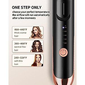 SAVSOW Curling Iron Airflow Styler, Hair Straightener and Curler 2 in 1, Ceramic Flat Iron Curling Iron with 360° Cooling Air Vents Dual Voltage