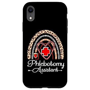 iPhone XR Phlebotomy Assistant Boho Rainbow Funny Phlebotomist Case