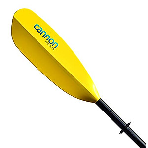 Cannon Paddles Nokomis FX Touring Kayak Paddle with Yellow Fiberglass Reinforced Polymer Blades (2-Piece), Black/Yellow, 240cm