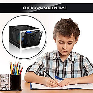 Yalikop Lockable Box Medicine Lock Box for Safe Medication Plastic Clear Lockable Storage Box for Medicine Snacks Food and Home Safety Phone Lockable Storage Bin Refrigerator Locking Container(Black)