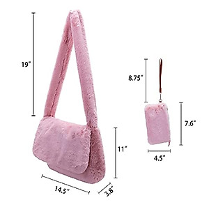 Fuzzy Fluffy Crossbody Messenger bag Faux Fur Plush Tote Bag for Women Purse Leopard Print Cheetah Y2K Chic Campus School Bag